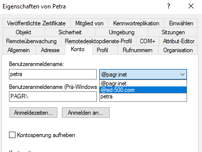 Active Directory: Alternativen Domänen-Namen konfigurieren (UPN) – SID-500.COM
