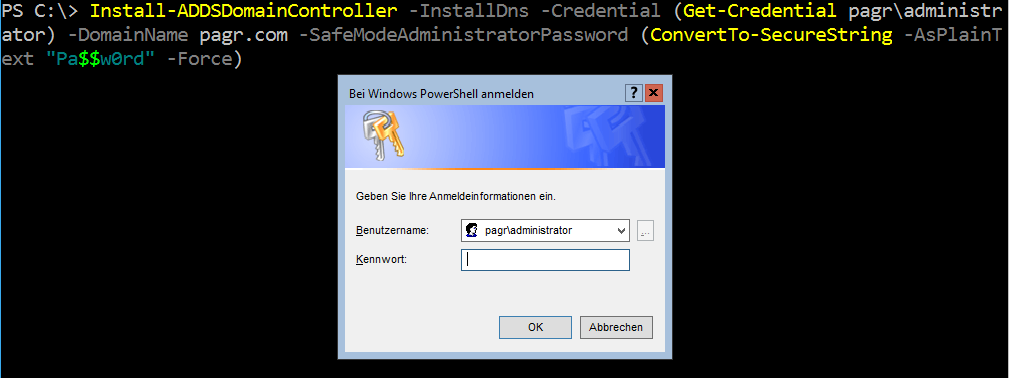 Installation eines Server Core Domain-Controllers unter Windows Server ...