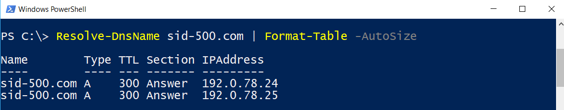 The new nslookup: Resolve-DnsName – SID-500.COM
