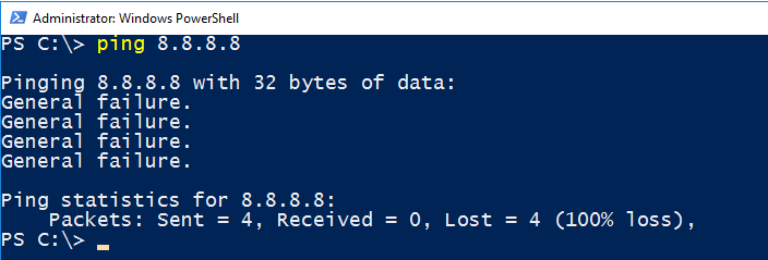 Ping: Transmit failed. General failure. – SID-500.COM
