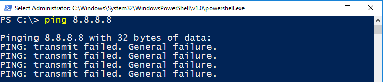 Ping: Transmit failed. General failure. – SID-500.COM