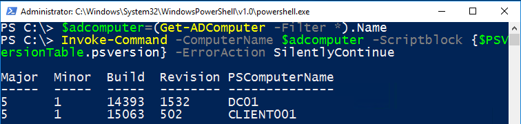 Check Version of PowerShell (localhost and remote hosts) – SID-500.COM