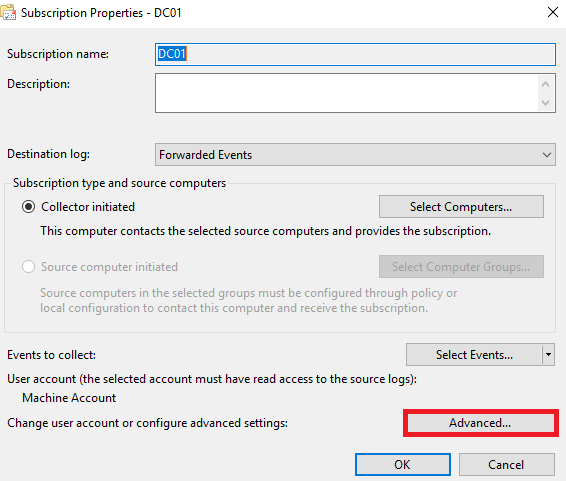Active Directory: Configuring Event Log Subscriptions (Forwarding ...