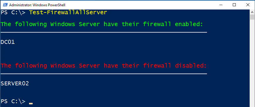 Test-FirewallAllServer: Query the Firewall status on all Windows ...