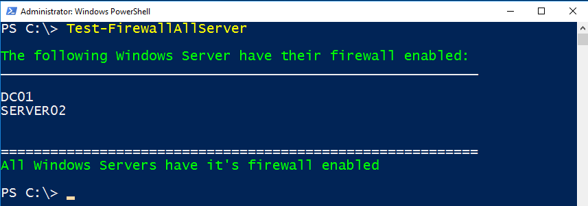 Test-FirewallAllServer: Query the Firewall status on all Windows ...