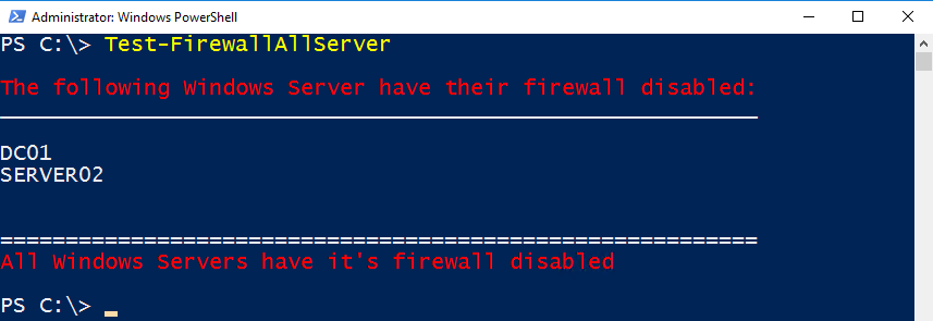 Test-FirewallAllServer: Query the Firewall status on all Windows ...