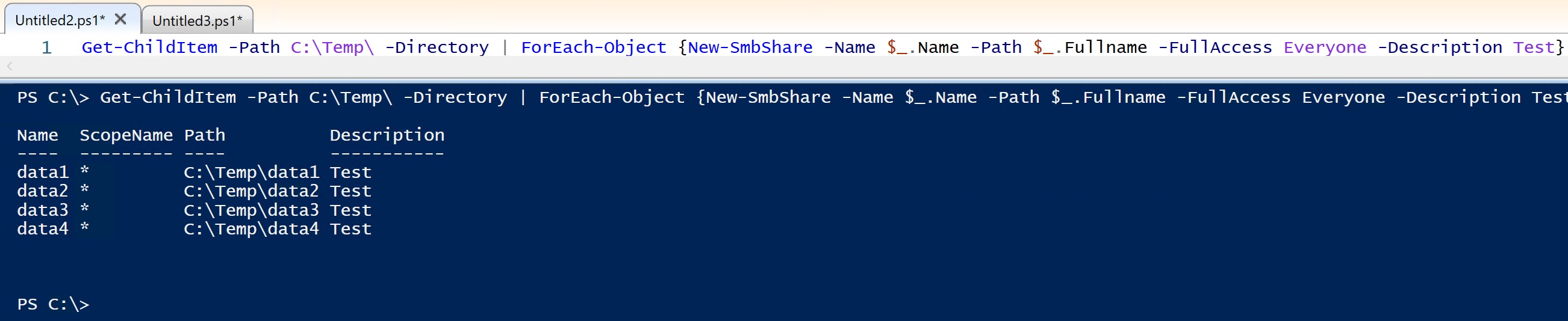 Creating multiple SMB Shares at once (Bulk) with PowerShell – SID-500.COM