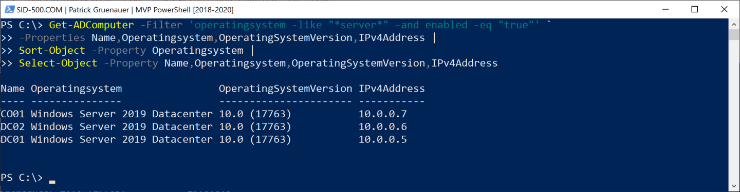 PowerShell: Retrieve List of Domain-Computers by Operating System – SID ...