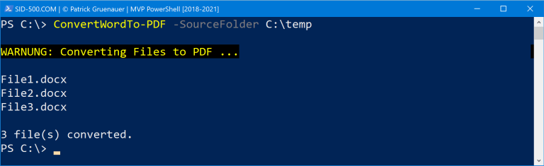 PowerShell: Convert Word documents to PDF documents (Bulk) – SID-500.COM