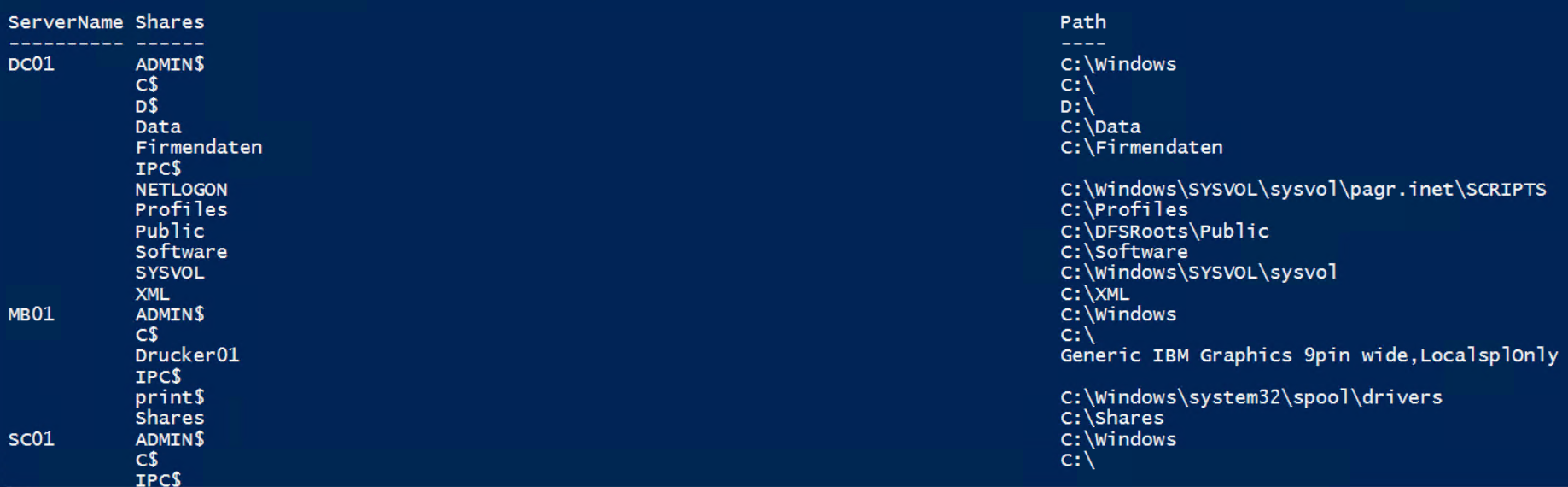 Active Directory: List all Network Shares from all Windows Servers – SID-500.COM